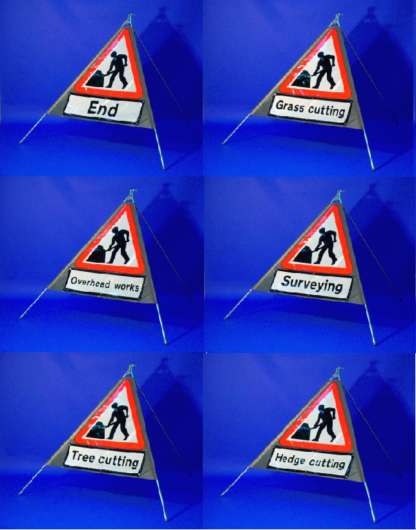 Quazar roll up sign ‘Men at Work’ with legend (750mm) – F.R. Jones & Son