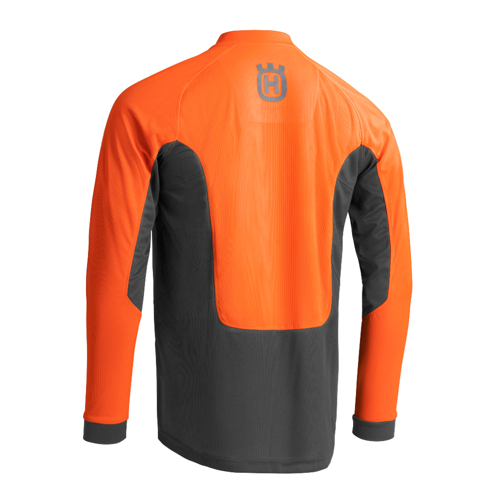 Husqvarna Technical Long Sleeve T Shirt Orange Grey F R Jones And Son