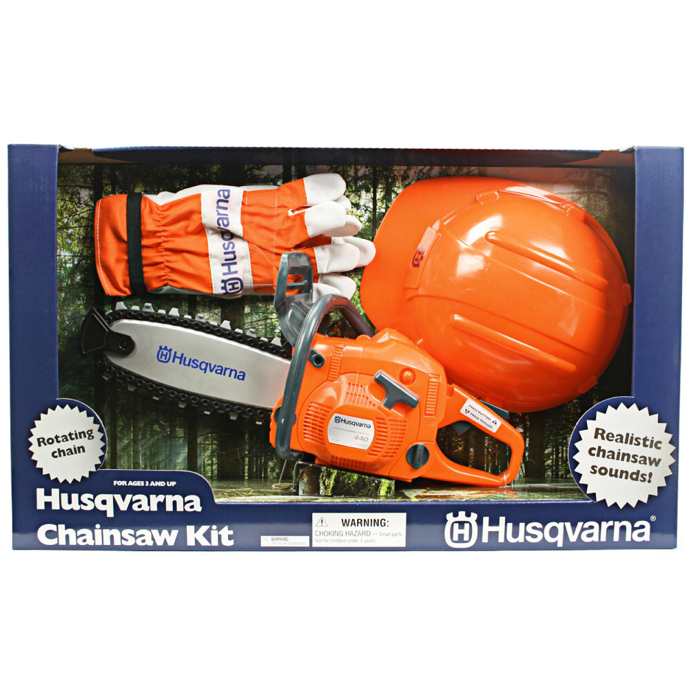 Husqvarna children’s battery-operated toy chainsaw kit – F.R. Jones & Son