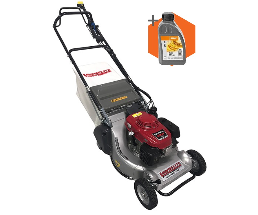 Lawnflite Pro 553HRSP-HST petrol self-propelled rear-roller lawn mower ...