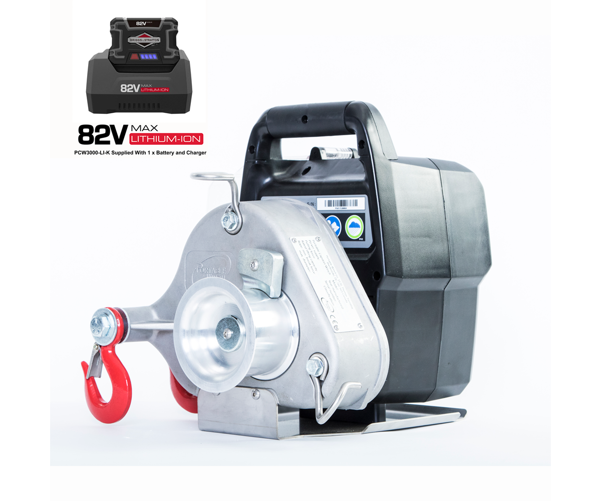 Portable Winch PWC3000-Li battery pulling winch (1000kg) (with battery ...