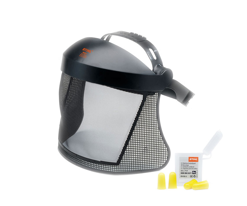 Stihl nylon mesh visor with ear plugs kit – FR Jones & Son